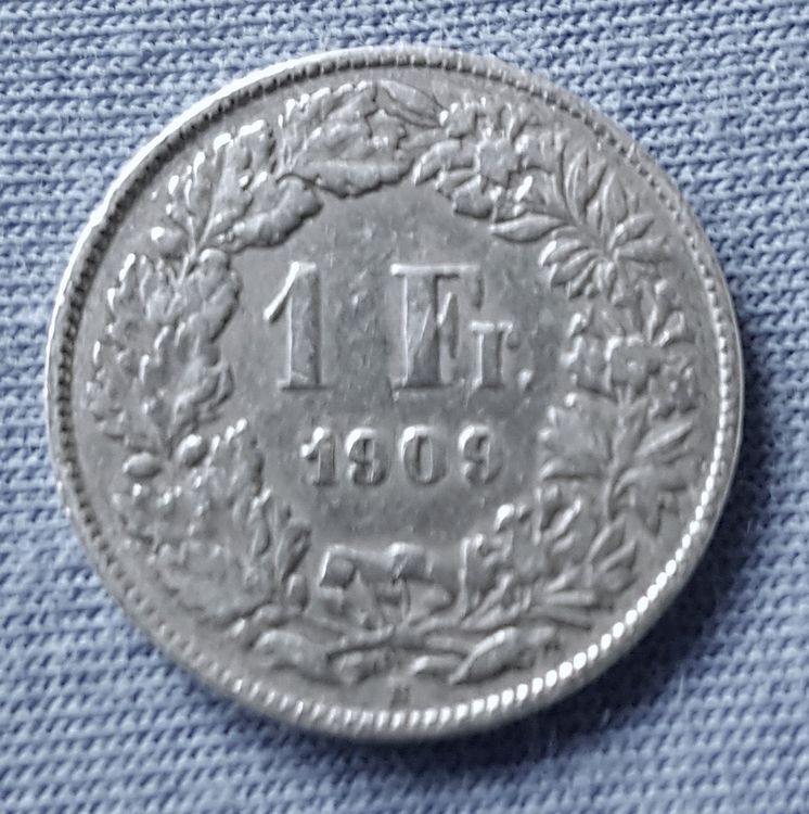 1 Franken 1909 uralte sehr rare Silbermünze ab nur 1 Fr !!! (Gebraucht) in Camignolo für CHF 3 ...