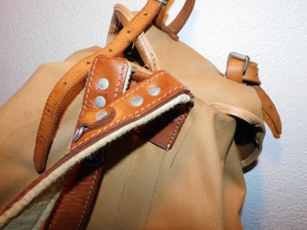 Rausverkauf - Rucksack Leinen Leder alt grosser Rucksack (Gebraucht) in ...