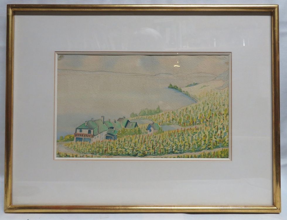 Gemälde Aquarell Bielersee St Petersinsel Oberdorf Tüscherz (Gebraucht) in Tüscherz-Alfermée für ...