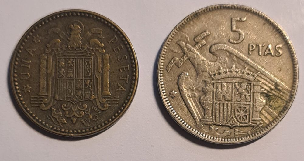 Spanien 1 Pta + 5 Ptas Francesco Franco | Kaufen auf Ricardo