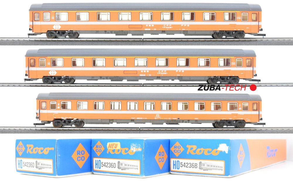 3x Roco Eurofima Personenwagen der SBB/FS H0 GS mit OVP (Gebraucht) in St. Gallen für CHF 49 ...