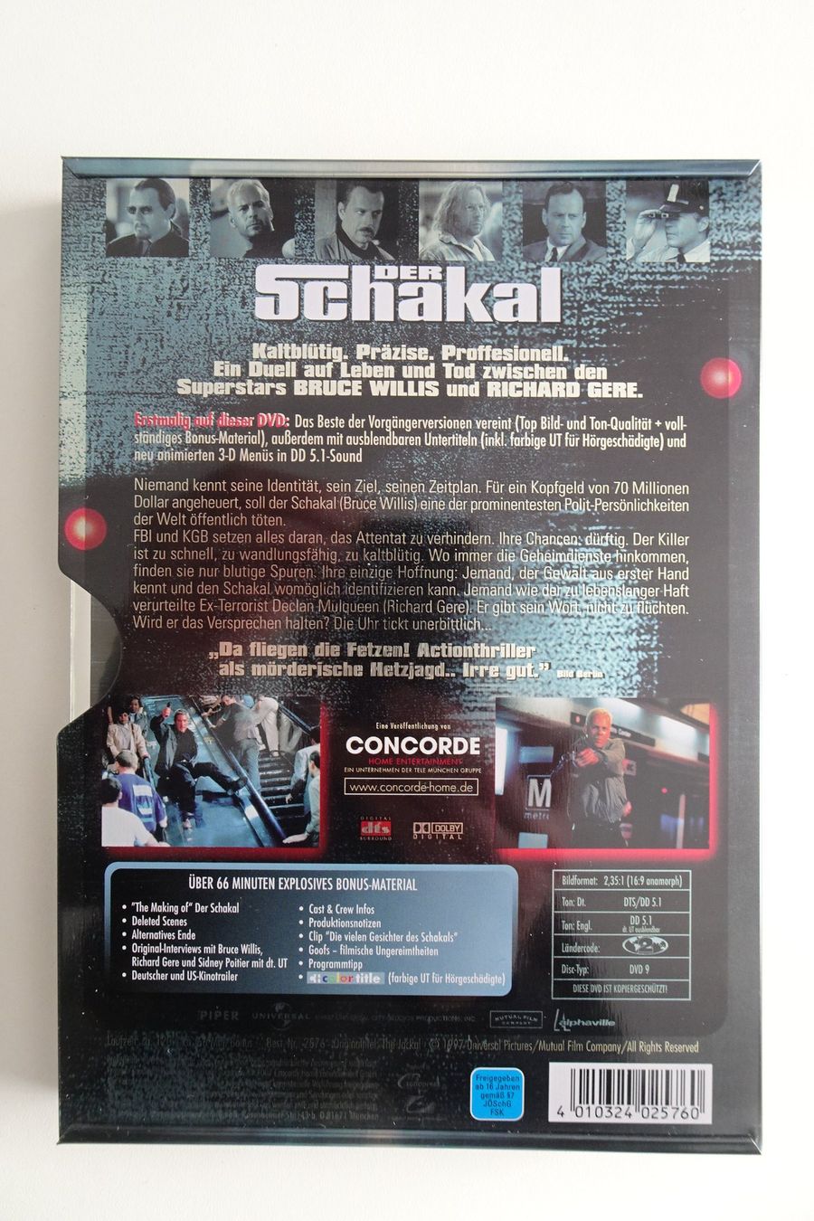 DVD Steel Box Edit. - Der Schakal Bruce Willis Richard Gere (Gebraucht ...