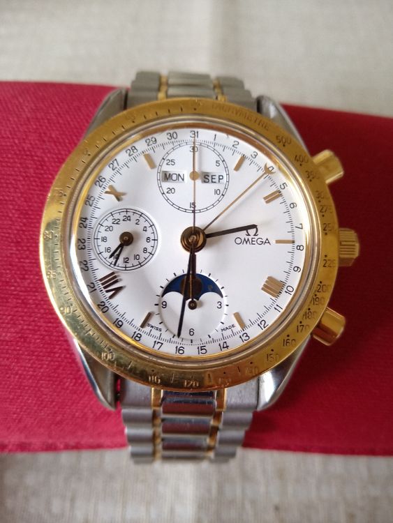 Omega Speedmaster Reduced Mondphase 18K 750 Trippledate (Gebraucht) in ...