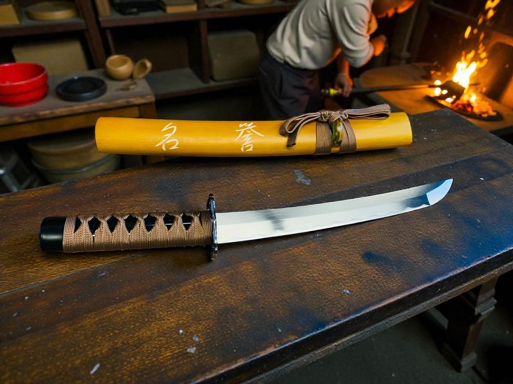 Katana Schwert mit Scheide 50cm Beige-Kadmiumgelb M NEU (Neu und ...