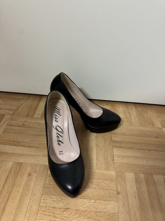 Schwarze Leder High Heels Miss Globo | Kaufen auf Ricardo