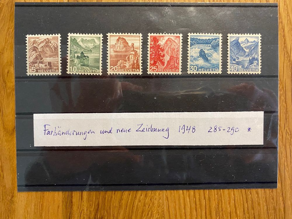 1948 Farbaenderung und neue Zeichnung 285-290 * (Gebraucht) in Adelboden für CHF 5 – mit ...