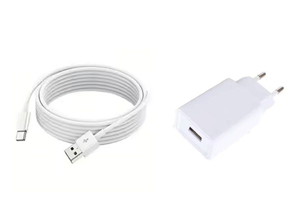 USB-A Power Adapter, 5V, 2A & USB-A to USB-C Kabel 2m, weiss (Neu und ...