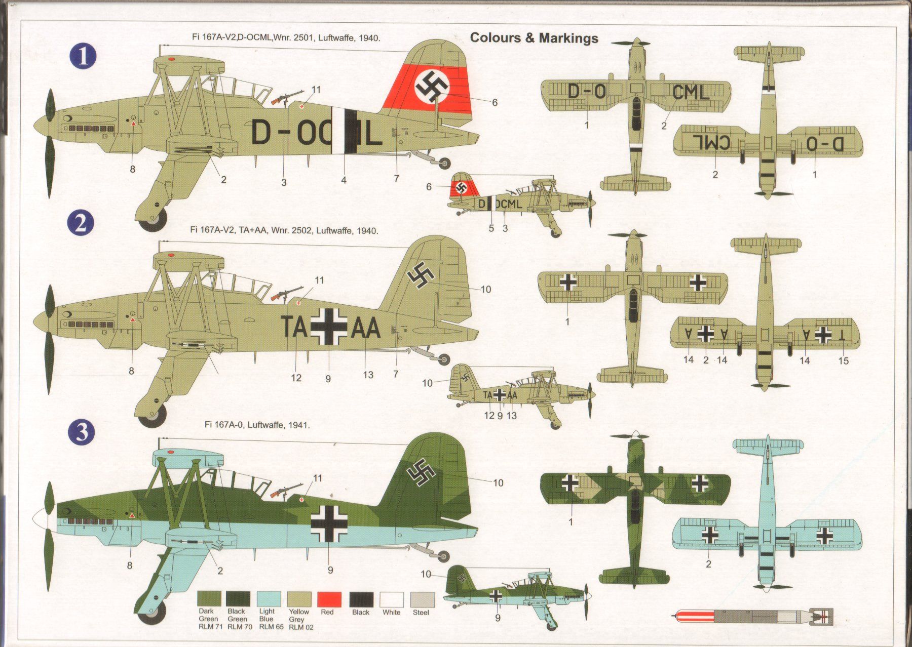 1/72 Fieseler Fi-167 AZ Model 7846 (Neuf avec emballage d'origine) à ...