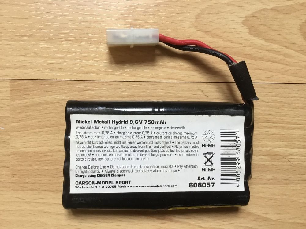 Akku von Carson / Ni-MH 750 mAh 9,6 V (Gebraucht) in Kreuzlingen für ...