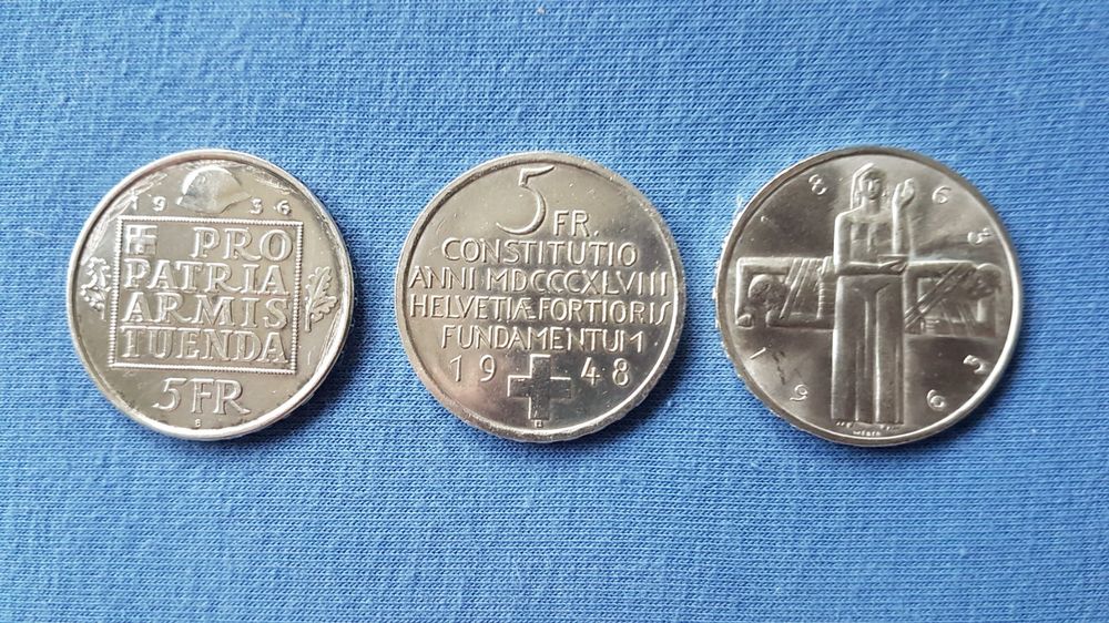 3x5 Fr Silber Gedenkmünzen 1936-1948-1963 ab nur 1 Fr !!! (Gebraucht) in Camignolo für CHF 30 ...