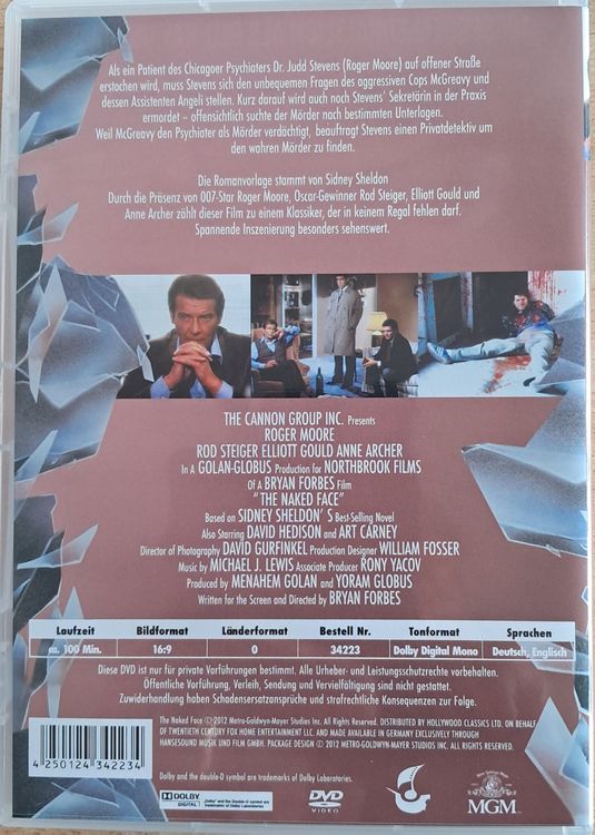 Das nackte Gesicht. Roger Moore, Rod Steiger (DVD) 1984 (Neu (gemäss Beschreibung)) in Schmitten ...