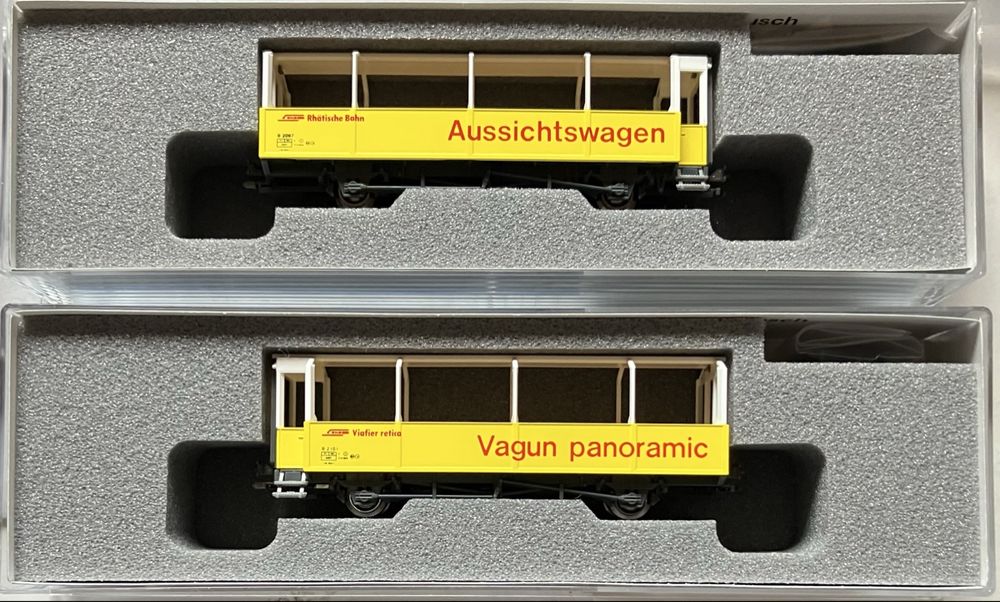 2 Wagons panoramiques Rhb Kato neuf en boîte. (Neu und originalverpackt ...