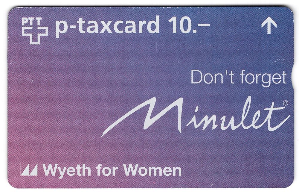 Wyeth, Minulet - seltene FullFace Firmen Taxcard (Neu (gemäss ...