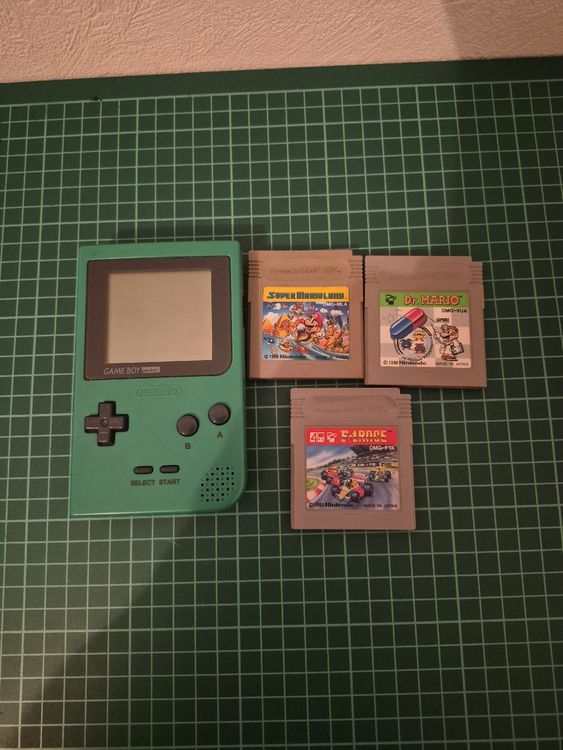 Game Boy Pocket Green + 3 Games [Super mario, Dr Mario, F-1] (Gebraucht ...