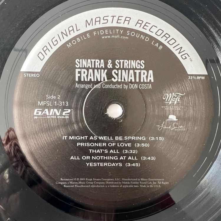 Frank Sinatra - Sinatra & Strings / Audiophile MFSL 2009 TOP (Neu ...