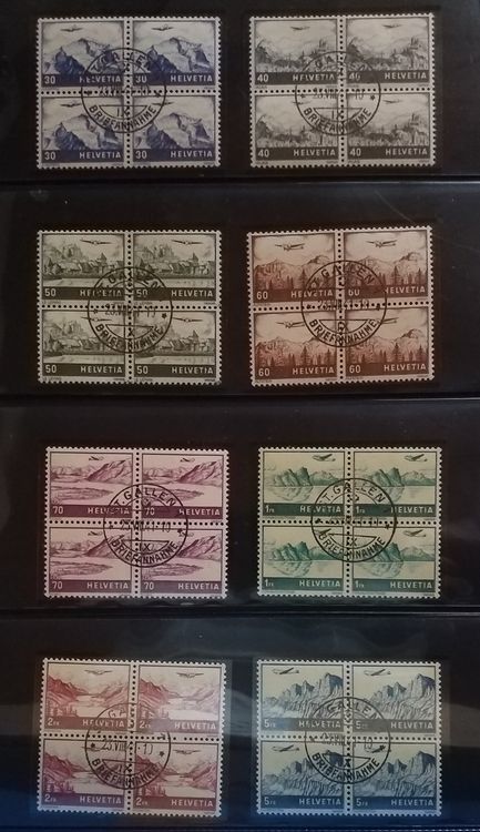 F49) F27-34, Landschaften im 4-Block gestempelt Kt. 277.- | Kaufen auf Ricardo