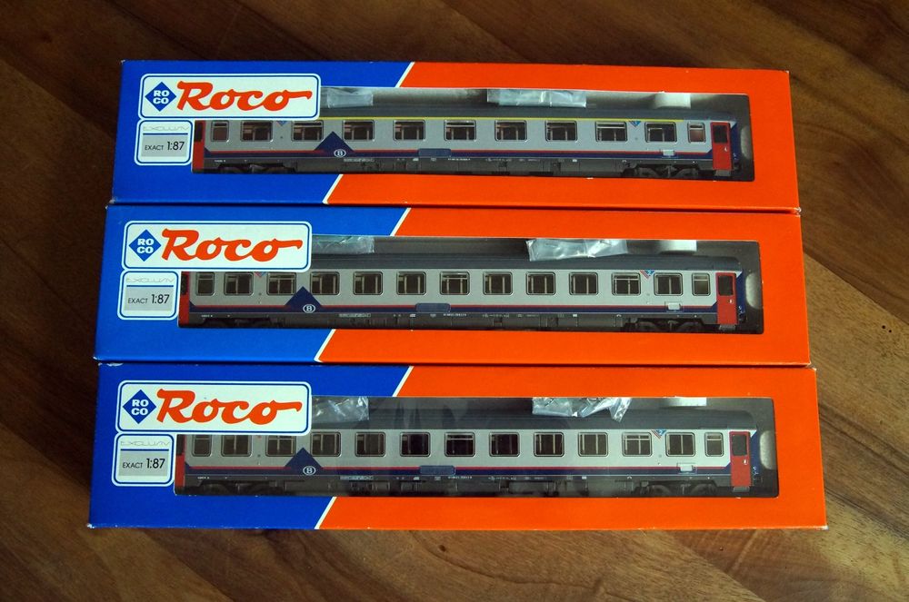 Roco 44350/51 - SNCB Personenwagen-Set (3 Wagen) GS OVP NEU (Gebraucht ...