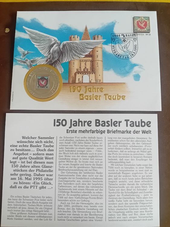 Numisbrief 150 Jahre Basler Taube (Neu (gemäss Beschreibung)) in Muralto für CHF 25 – mit ...