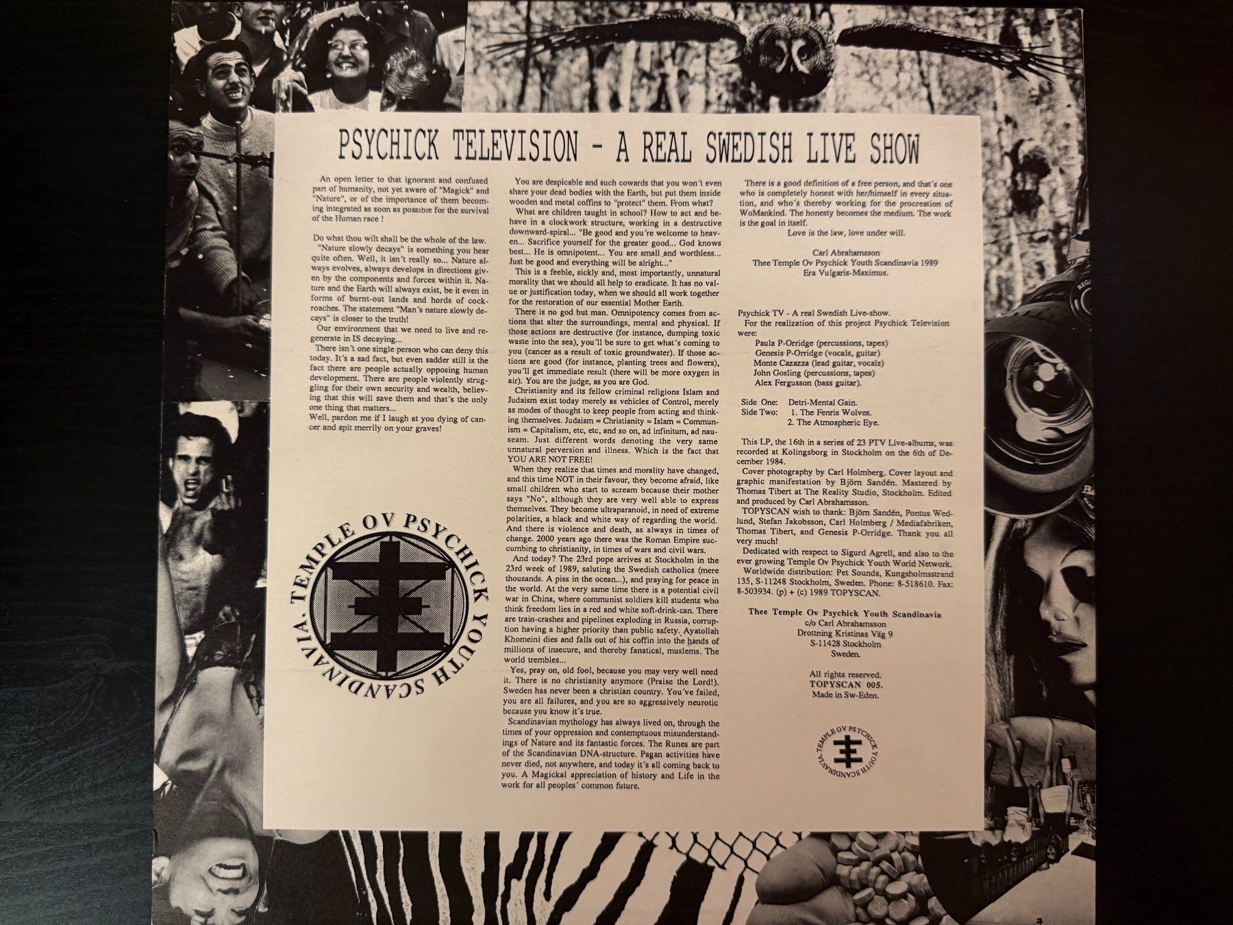 Psychick Television – A Real Swedish Live Show [LP SWE 1989] (Gebraucht ...