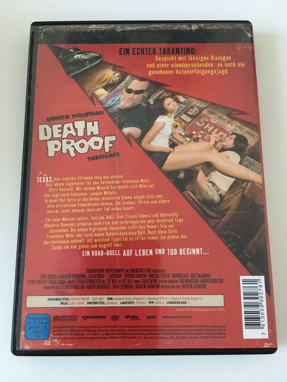 Death Proof - Todsicher (DVD) Tarantino / Kurt Russel (Gebraucht) in ...
