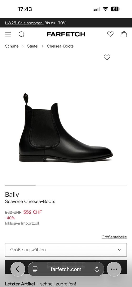 Bally Scavone Chelsea Boots Gr. 41, neuwertig! (Neu (gemäss ...