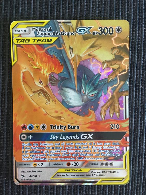 Pokemon Moltres Zapdos Articuno GX Hidden Fates Mint EN | Kaufen auf ...