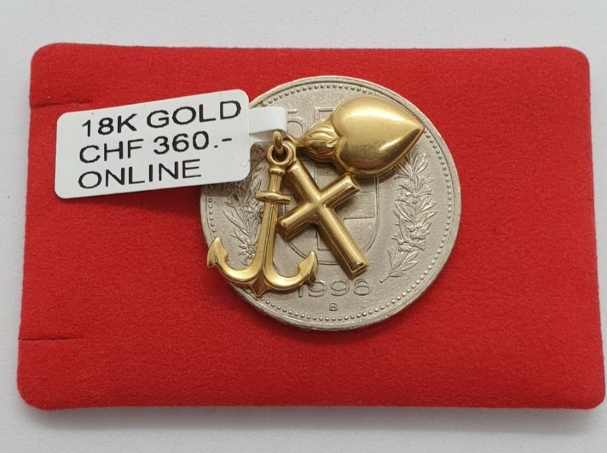 Echt 18k Gold - Anker Anhänger | Kaufen auf Ricardo