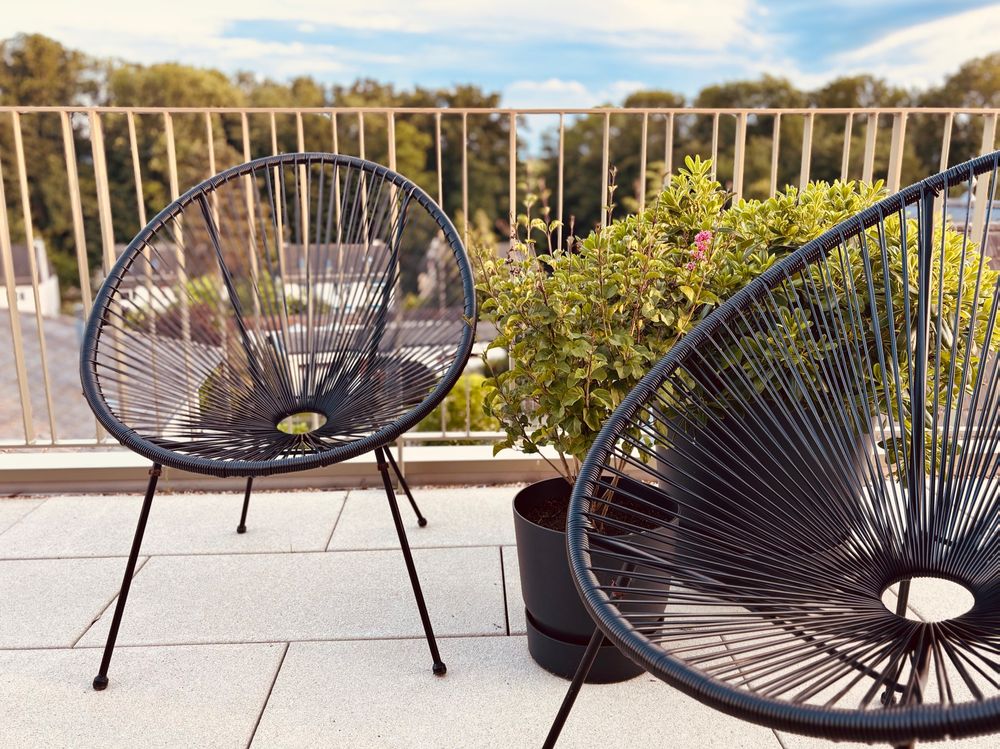 2er-Set schwarzer Acapulco-Stuhl – ideal für den Garten! (Gebraucht) in ...