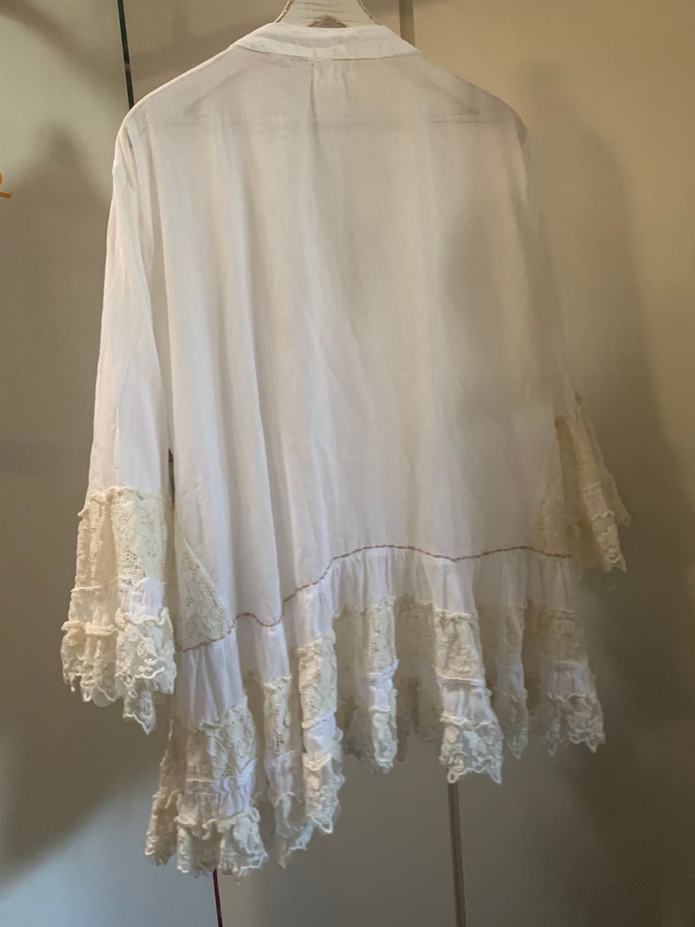 Jot Tunika Bluse weiss/creme, Spitze, Boho-Ibiza-Sommer-Look (Gebraucht ...