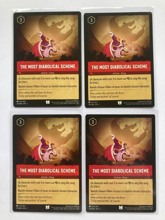 Lorcana set 4 cards THE MOST DIABOLICAL SCHEME 131/204 EN-2 | Kaufen ...