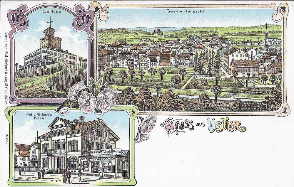 Uster ZH 3 Bildkarte Litho Nr.4598 , 1900 | Kaufen auf Ricardo