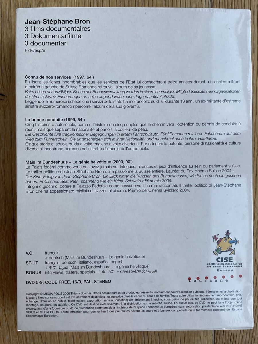 Jean-Stéphane Bron - 3DVD-Box - OVP - Mais im Bundeshuus (Neu und ...