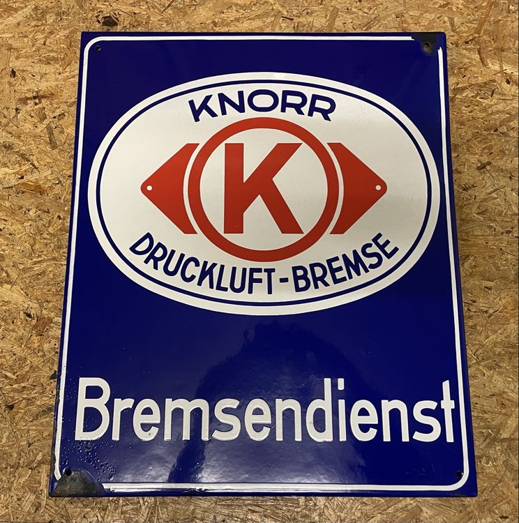 antikes Emailschild Knorr Druckluft Bremse Auto Oldtimer (Gebraucht) in ...