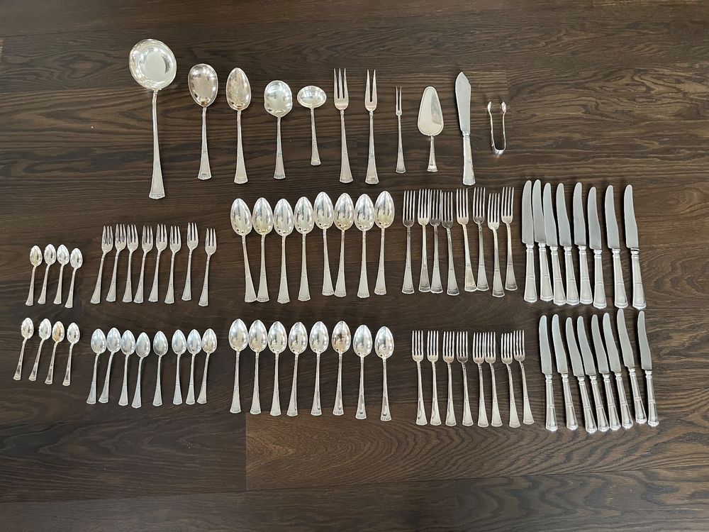 Art Deco Silberbesteck 800er 72teilig mit Zubehör | Kaufen auf Ricardo