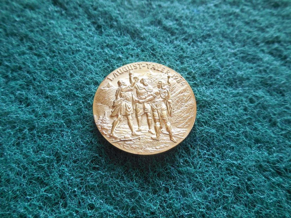 1. August Taler 1984 - Tell´s Geschoss - Silber vergoldet (Gebraucht) in Boniswil für CHF 19 ...