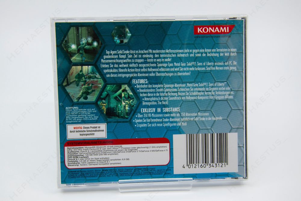 Metal Gear Solid 2: Substance PC NEU&OVP (sealed) (Neu und ...