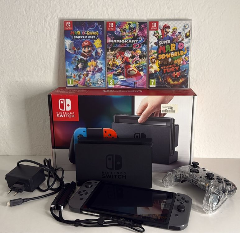 Nintendo Switch Bundle: Console + 3 Mario Games, Like New! (Gebraucht ...