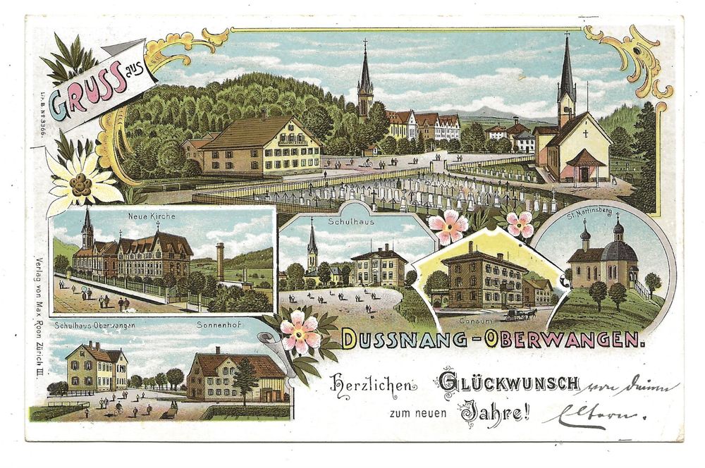 Gruss aus Dussnang - Oberwangen (TG) Neujahr Top-Litho 1901 (Gebraucht) in Engelburg für CHF 48 ...