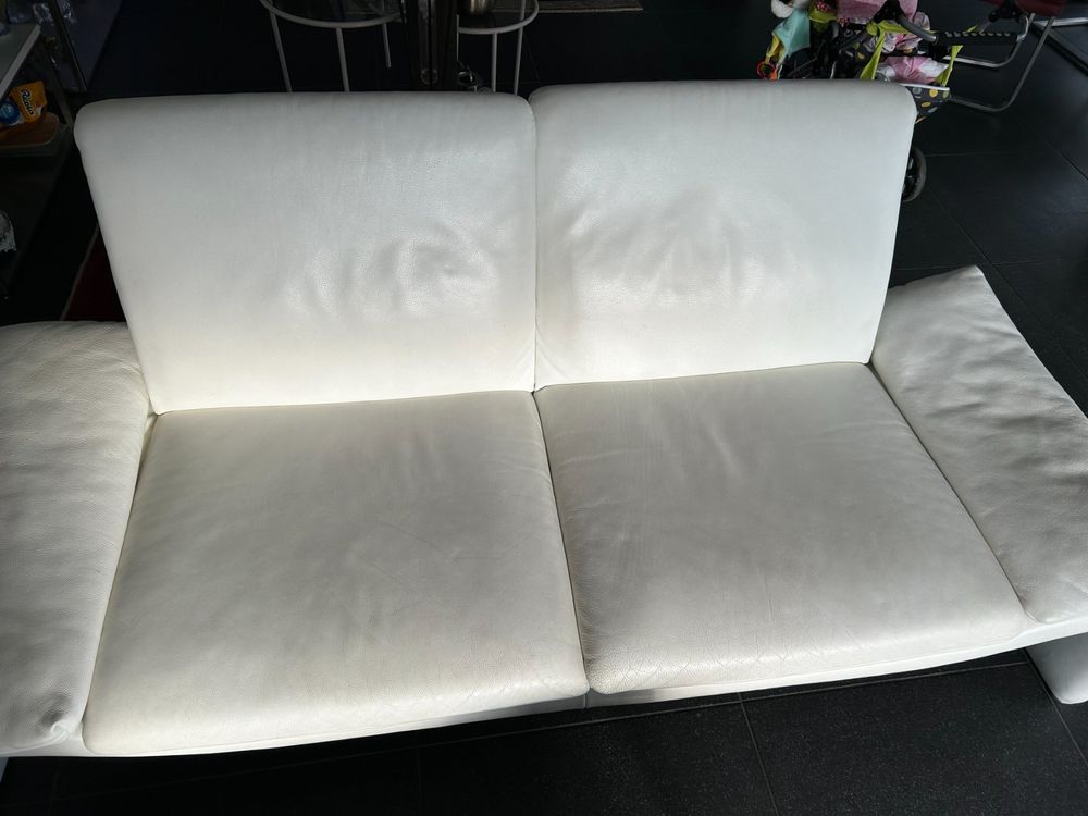Zweisitzer-Sofa Echtleder weiss (Gebraucht) in Obergösgen für CHF 350 – nur Abholung auf Ricardo ...