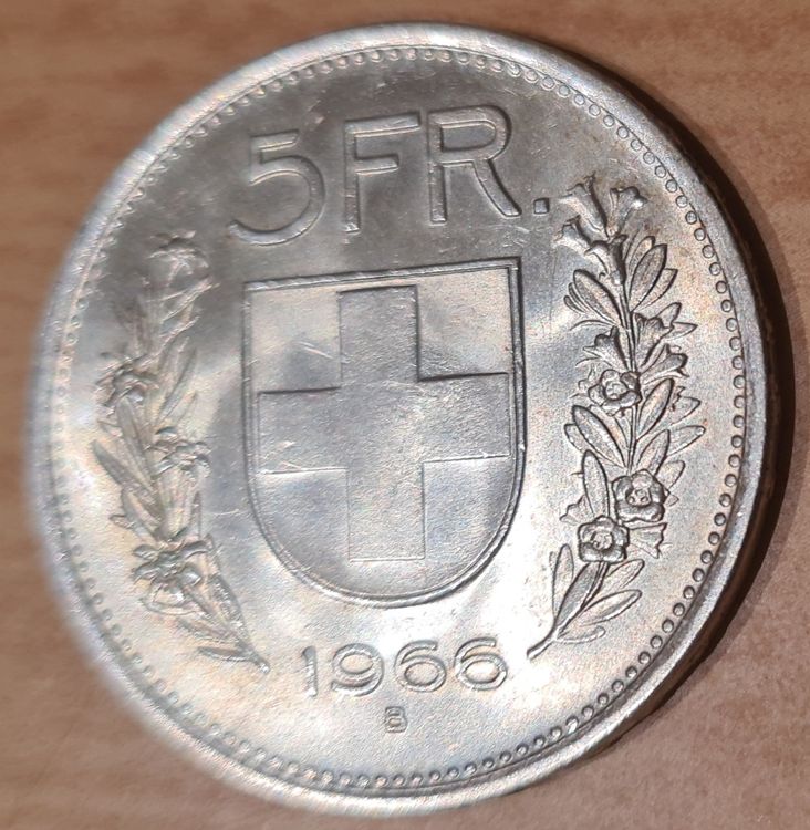 5 Fr. Silber Münze 1966 | Kaufen auf Ricardo