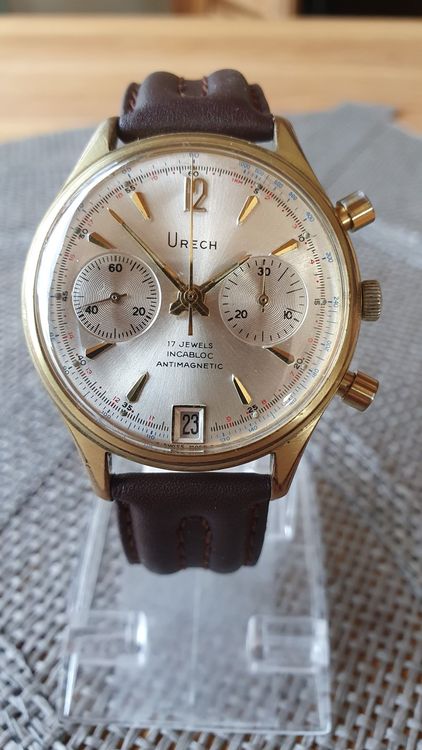 Vintage Urech restaurée - chronographe - landeron 149 | Kaufen auf Ricardo