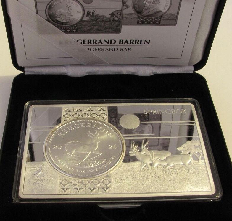 1 Oz Silber Krügerrand 2024 in 3 Oz Barren eingefasst | Kaufen auf Ricardo