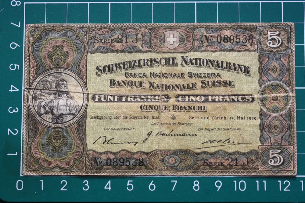 schweizer wilhelm tell banknote 5 franken 1939 (Gebraucht) in Laupen für CHF 24 – mit Lieferung ...