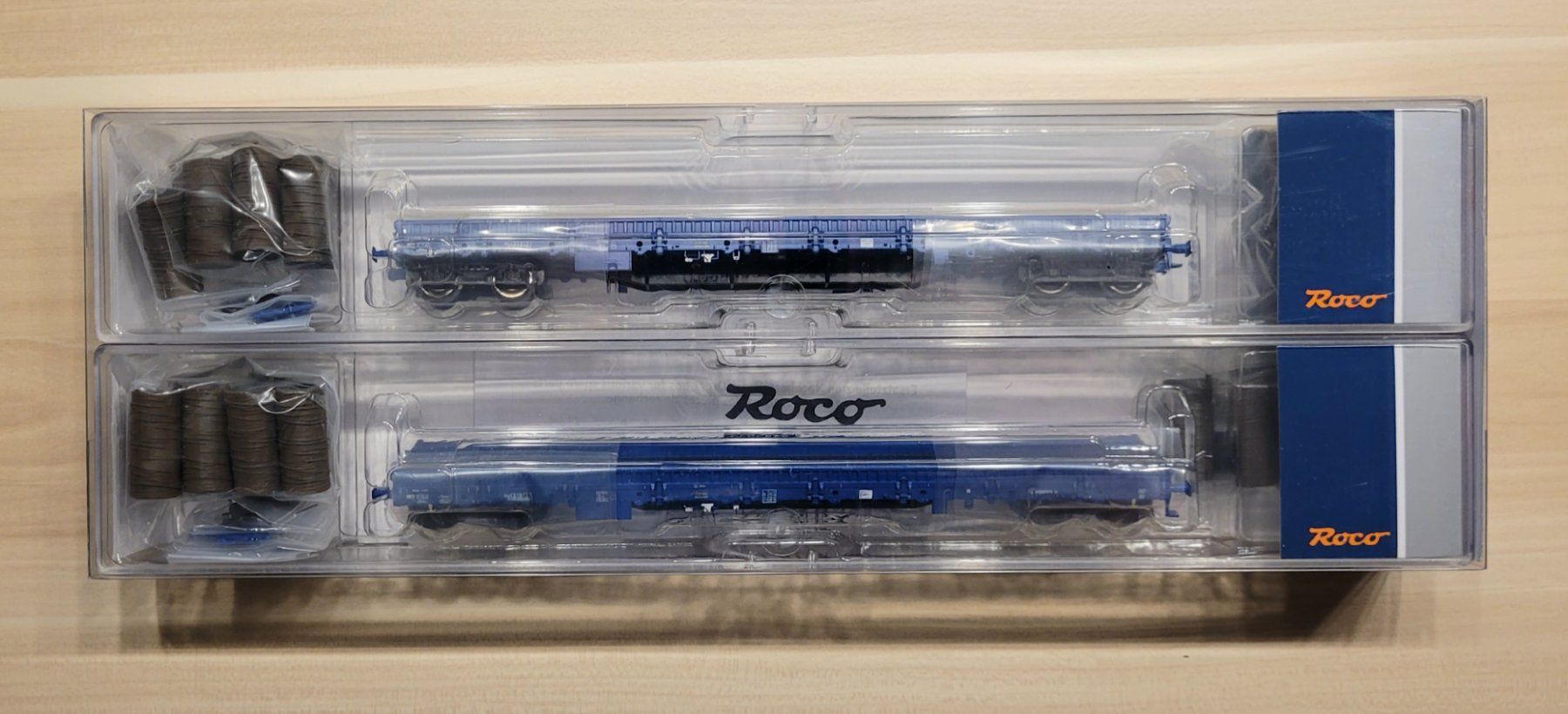Roco 6600099 2er-Set PKP Rungenwagen Res mit Ladung H0 DC (Neu und ...
