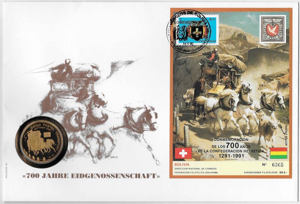 1990: Numisbrief ( Gross ) 700 Jahre Eidgenossenschaft | Kaufen auf Ricardo