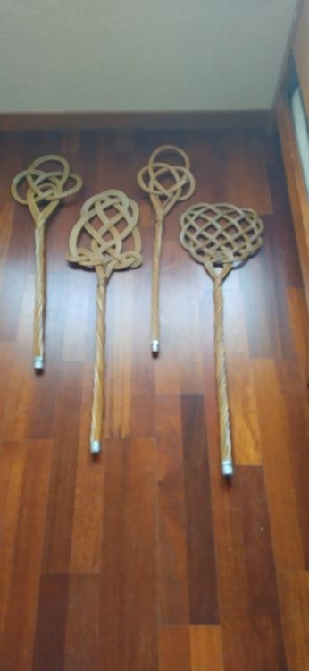 Lot de 4 tapettes à tapis vintage en rotin, 4 Teppichklopfer | Kaufen ...