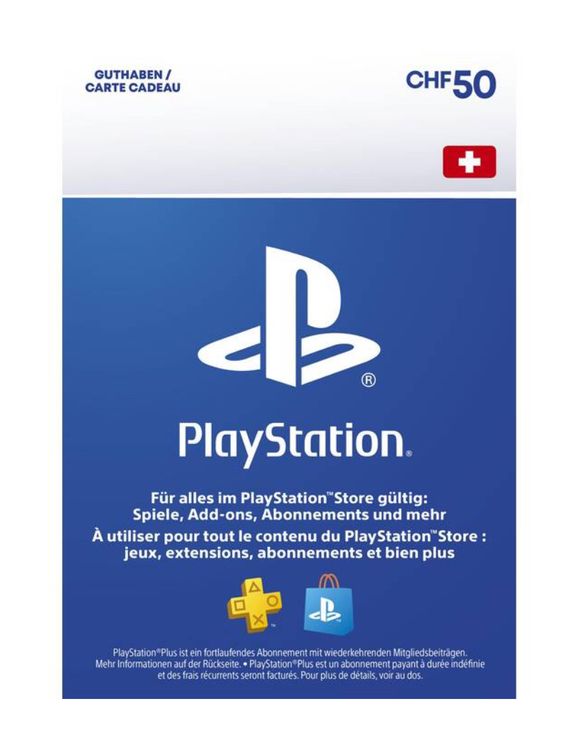 Playstation Guthaben 50 Fr. | Kaufen auf Ricardo