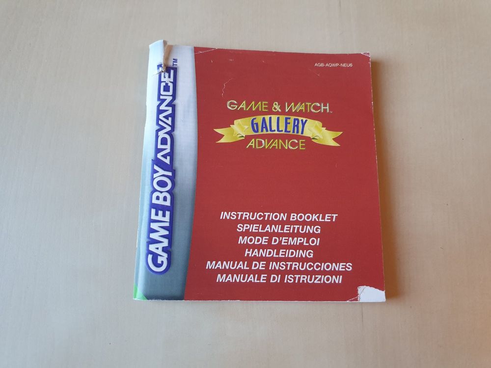 Anleitung Game & Watch Gallery Advance AGB-AQWP-NEU6 (Gebraucht) in ...