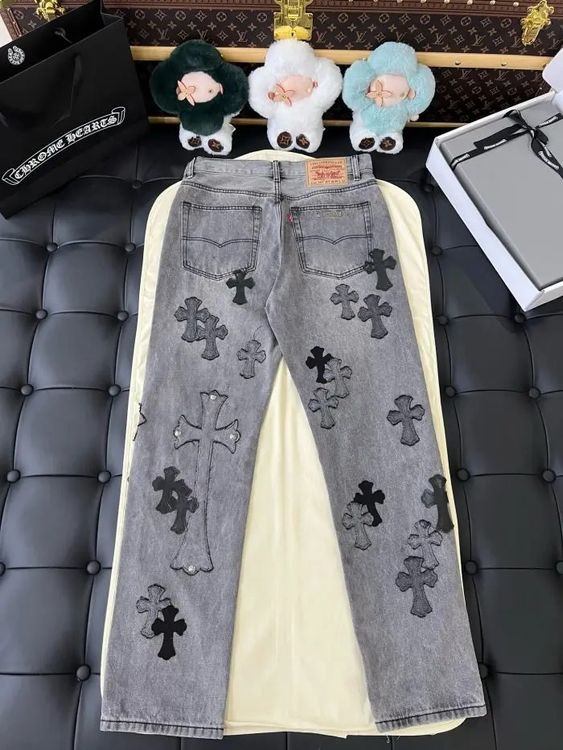 Chrome Hearts Crazy Denim Cross Patch Silver Cross Levi’s Je (Neu und ...