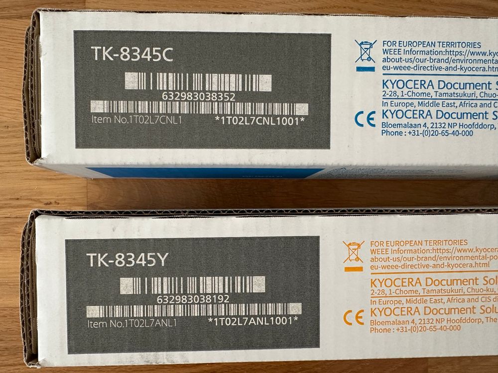 Div. originale ungeöffnete Kyocera Toner TK-8345C & TK-8345Y (Neu und ...